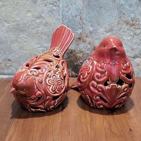 Accents | Vtg Red Ceramic Bird Figurine Fragrance Potpourri Sachet ...